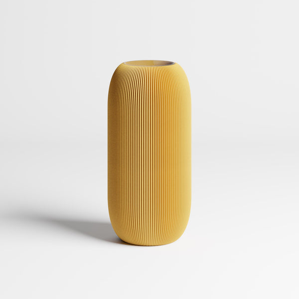 PILLE | Minimalistische Vase | 3D-Druck | Bio-Kunststoff | Rillen Design