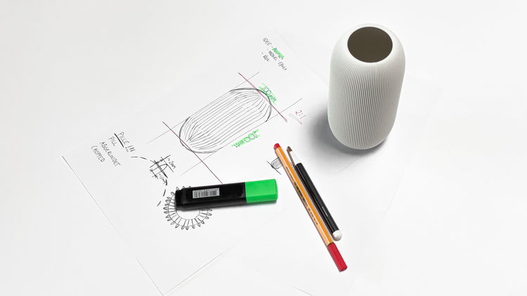 PILLE | Minimalistische Vase | 3D-Druck | Bio-Kunststoff | Rillen ...